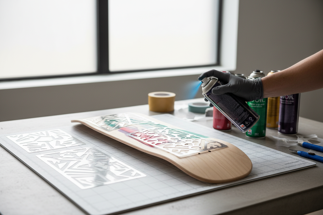 How to Stencil Art on Skateboard Decks: Complete DIY Guide for Custom ...